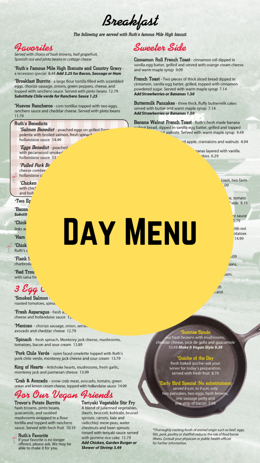Ruth’s Diner Menus – Ruth’s Diner